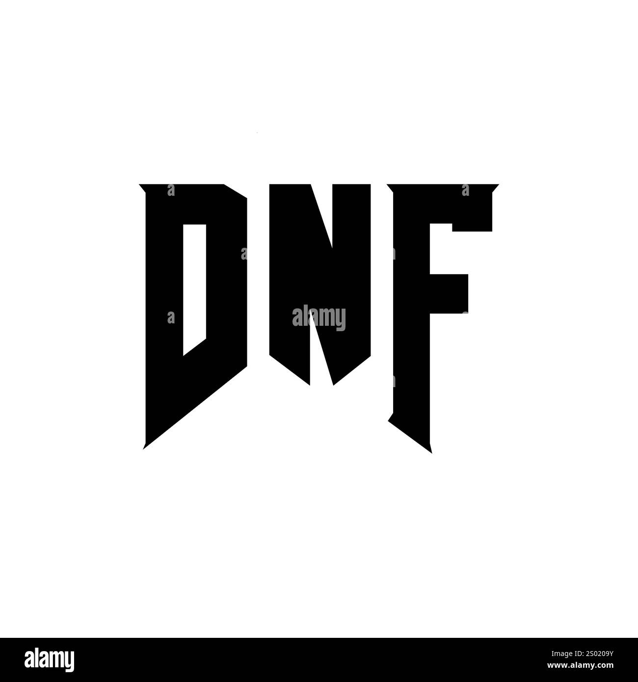 DNF letter logo design for technology company. DNF logo design black and white color combination ...