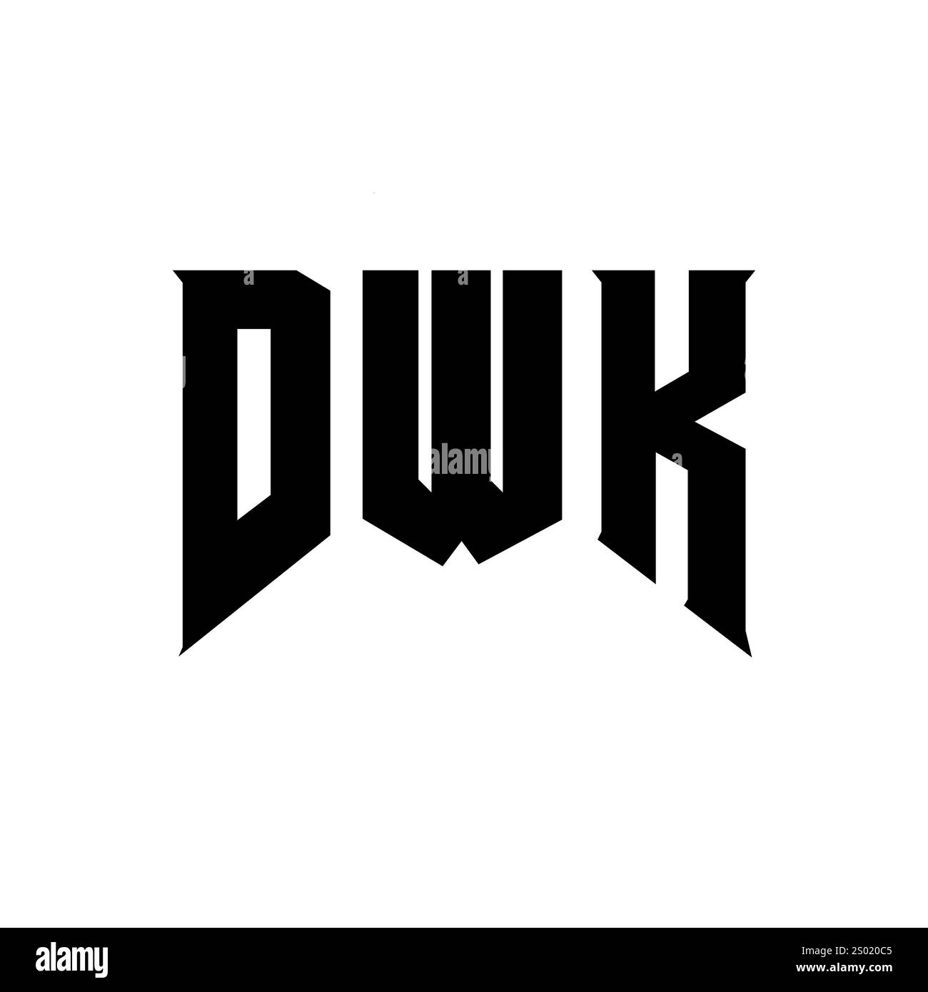 DWK letter logo design for technology company. DWK logo design black and white color combination ...