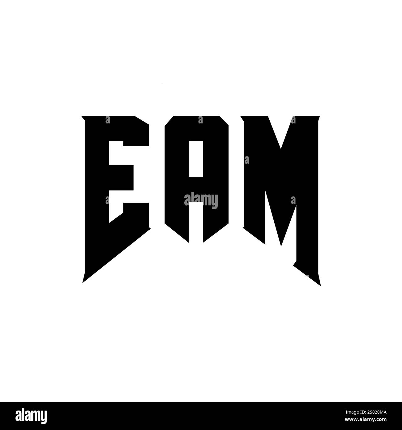 EAM letter logo design for technology company. EAM logo design black and white color combination ...