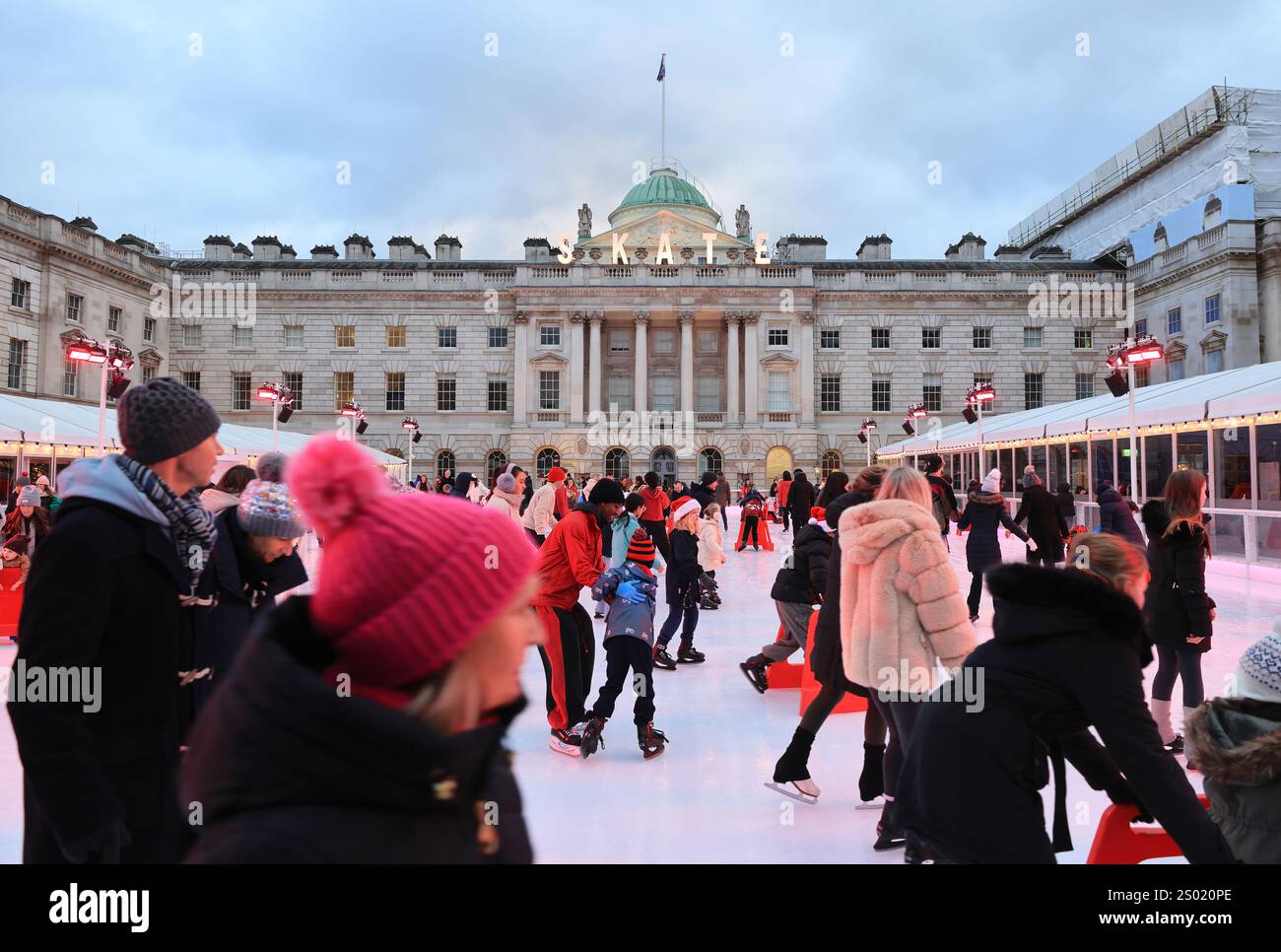 Ice skating at Somerset House, Christmas 2024, London, UK Stock Photo ...