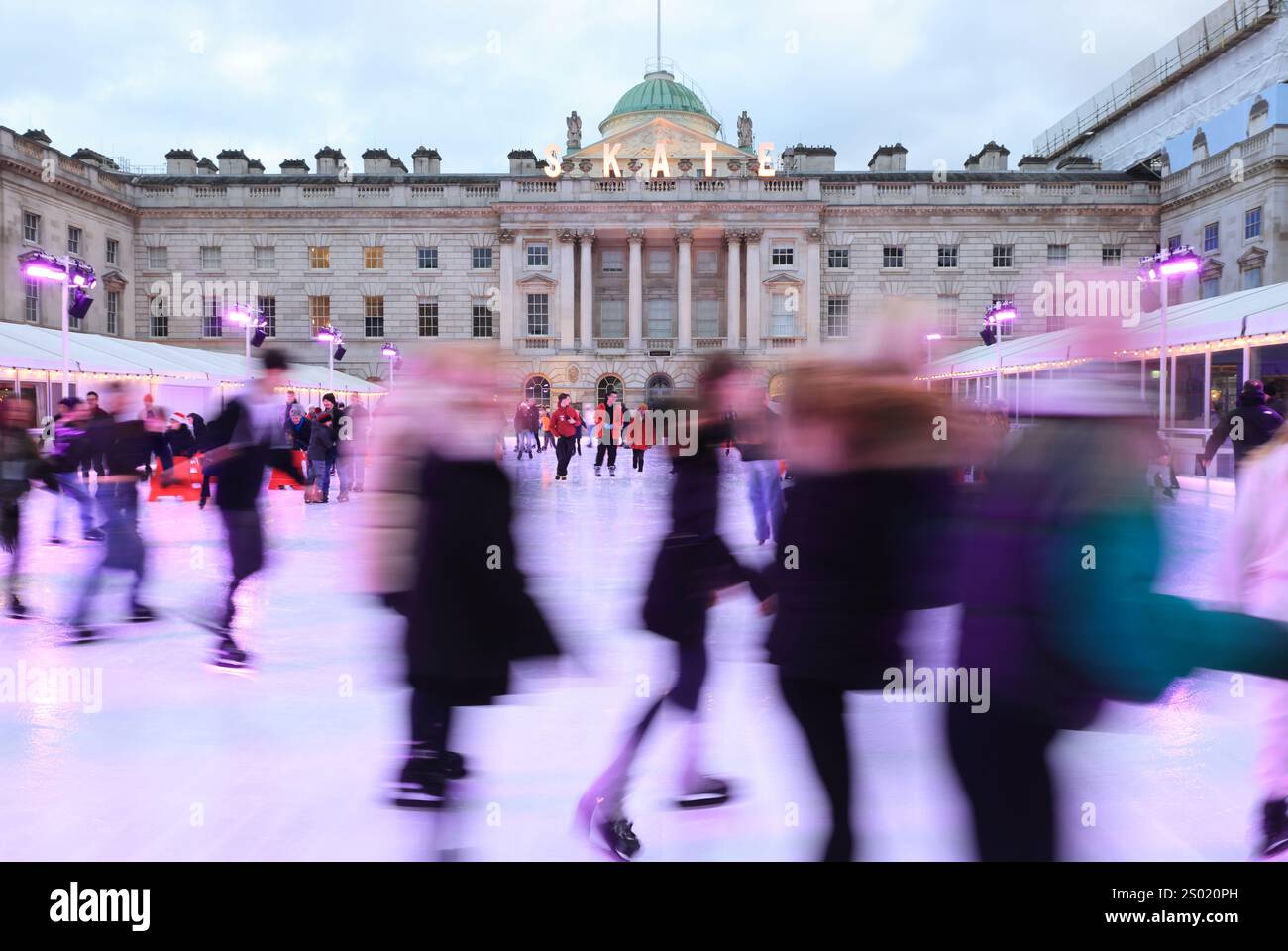Ice skating at Somerset House, Christmas 2024, London, UK Stock Photo ...
