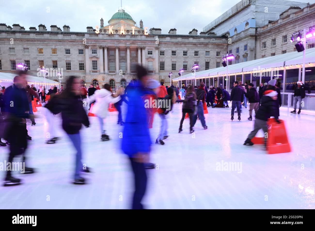 Ice skating at Somerset House, Christmas 2024, London, UK Stock Photo ...