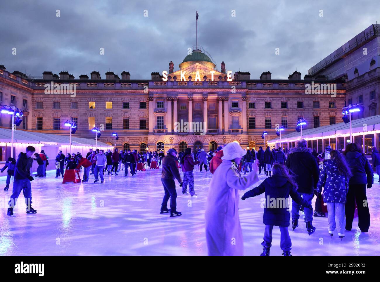 Ice skating at Somerset House, Christmas 2024, London, UK Stock Photo ...