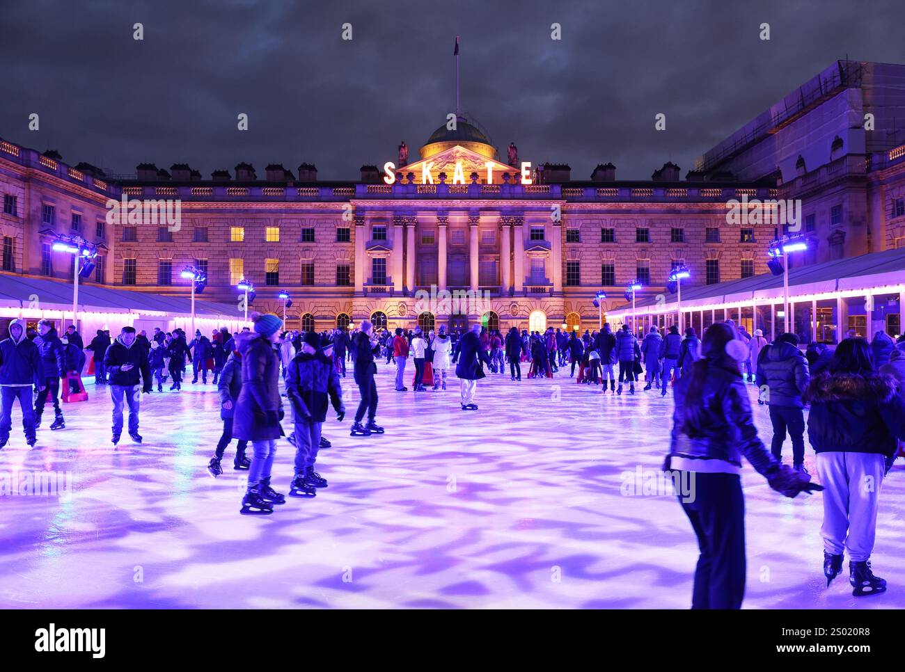 Ice skating at Somerset House, Christmas 2024, London, UK Stock Photo ...