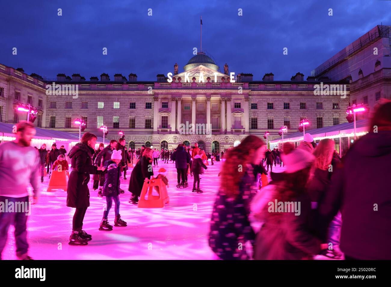 Ice skating at Somerset House, Christmas 2024, London, UK Stock Photo ...