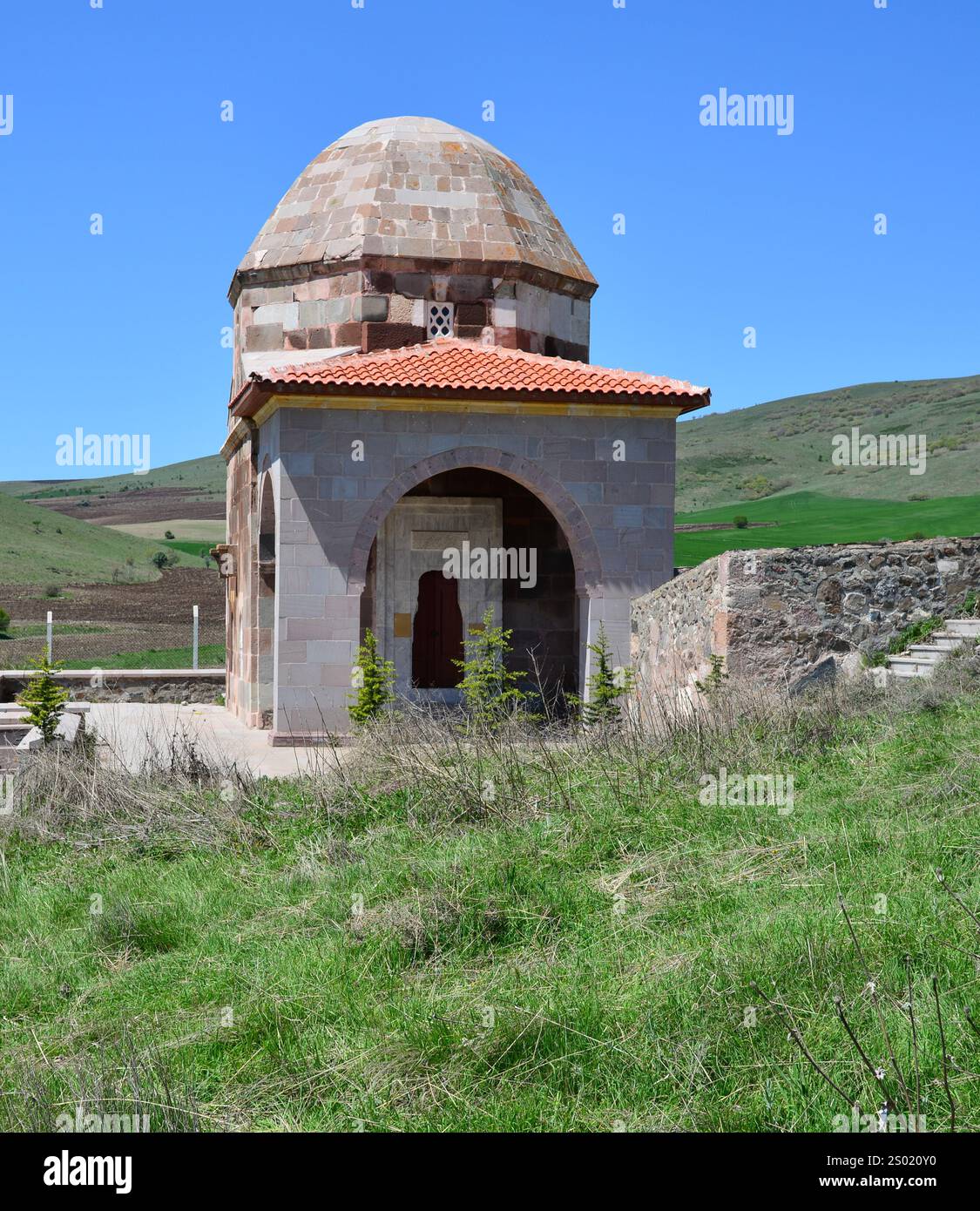 Haci Tugrul Baba Tomb, located in the countryside of the Turkish city ...