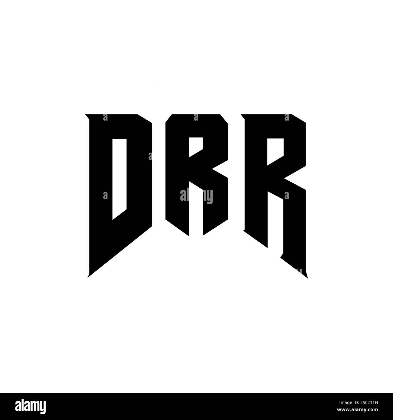 DRR letter logo design for technology company. DRR logo design black and white color combination ...