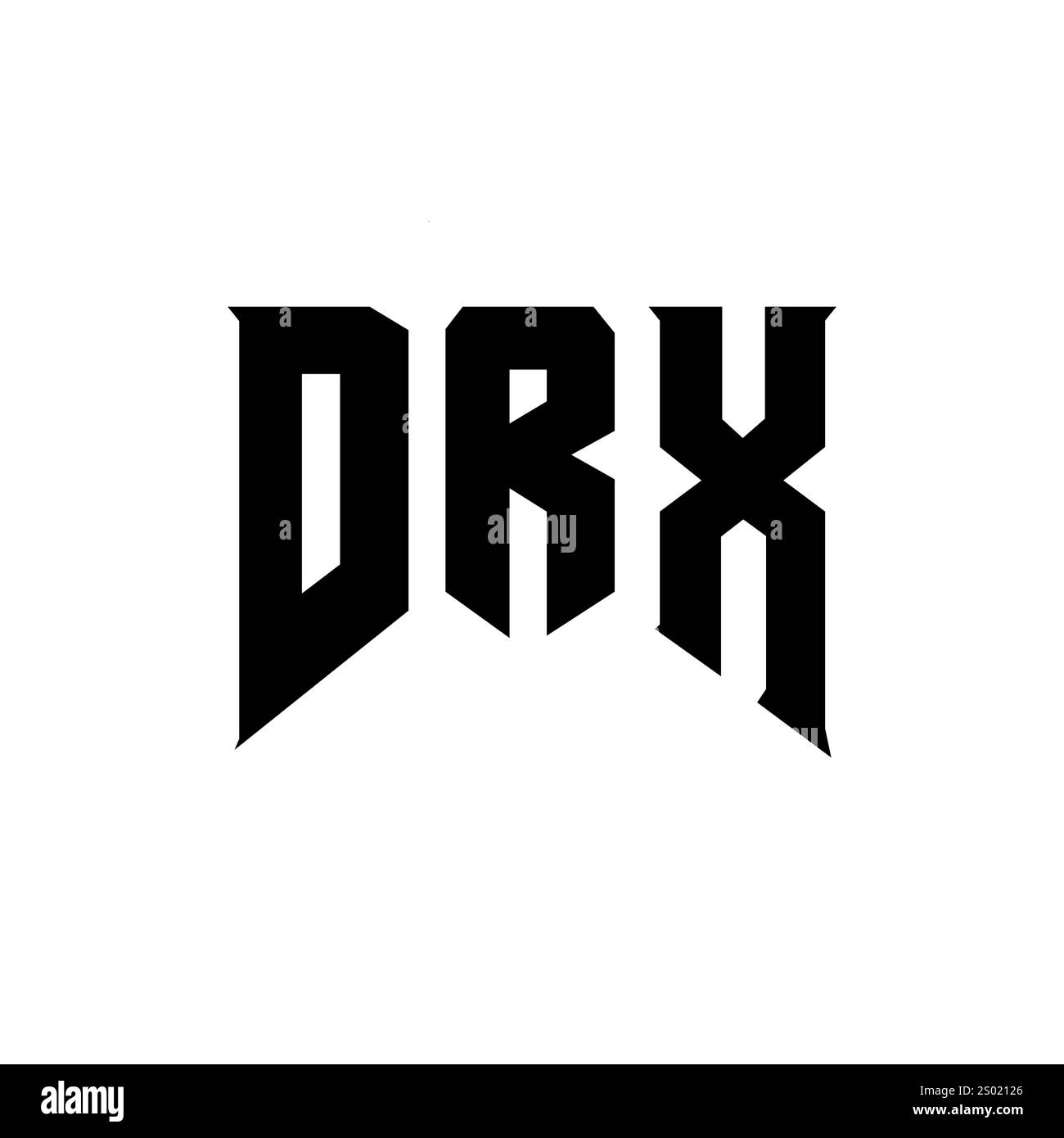 DRX letter logo design for technology company. DRX logo design black and white color combination ...