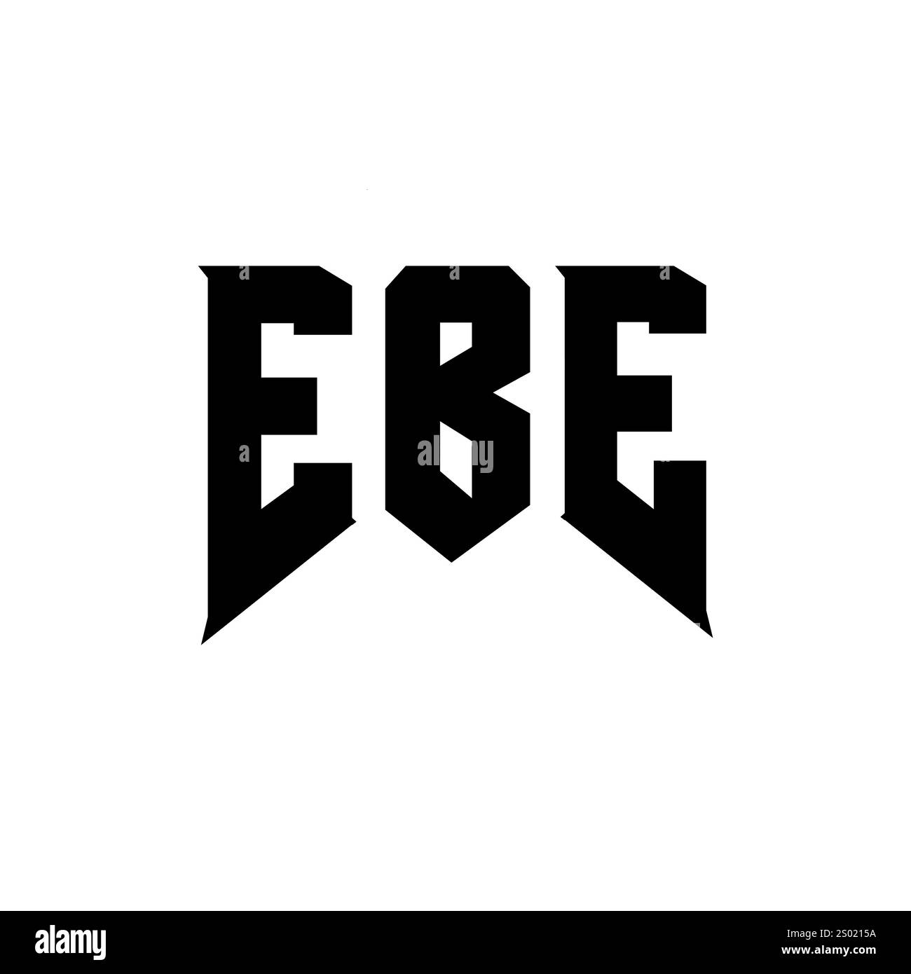 EBE letter logo design for technology company. EBE logo design black and white color combination ...