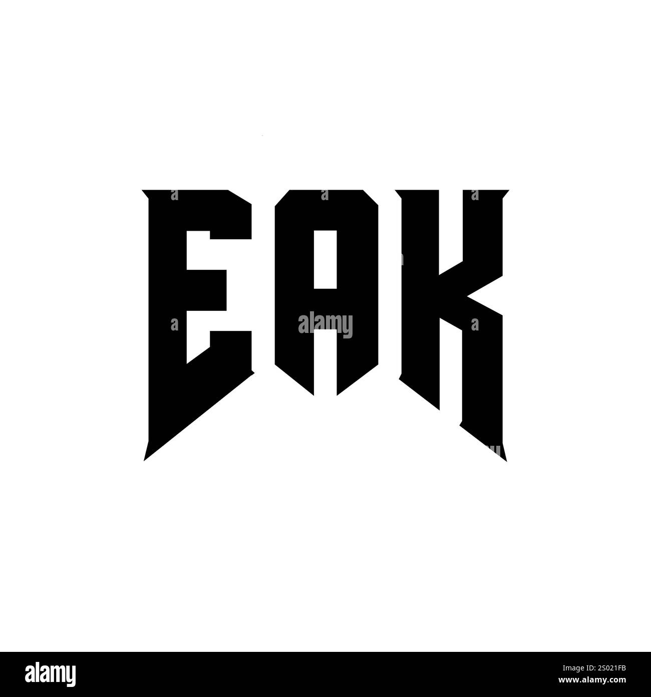 EAK letter logo design for technology company. EAK logo design black and white color combination ...