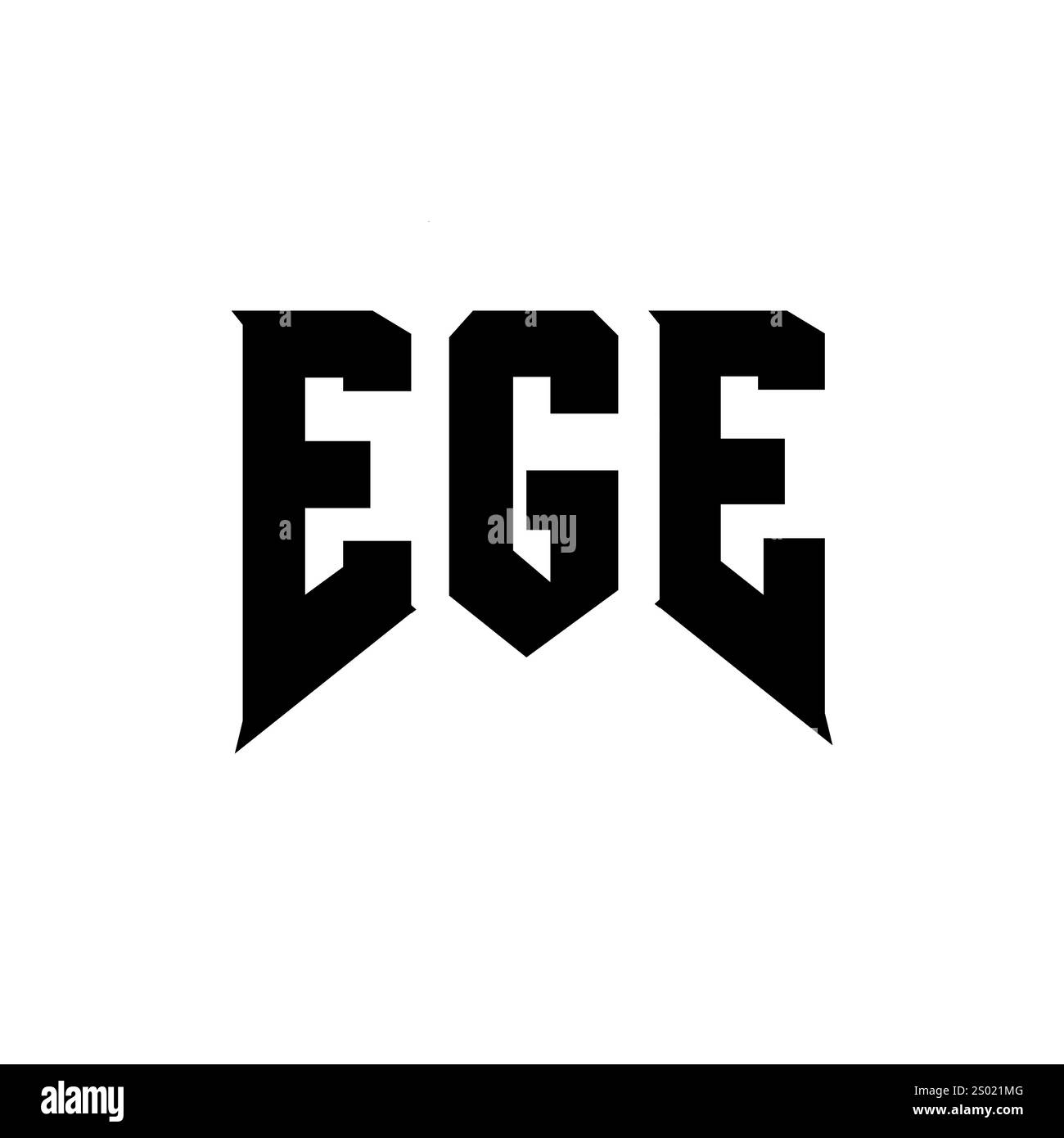 EGE letter logo design for technology company. EGE logo design black and white color combination ...