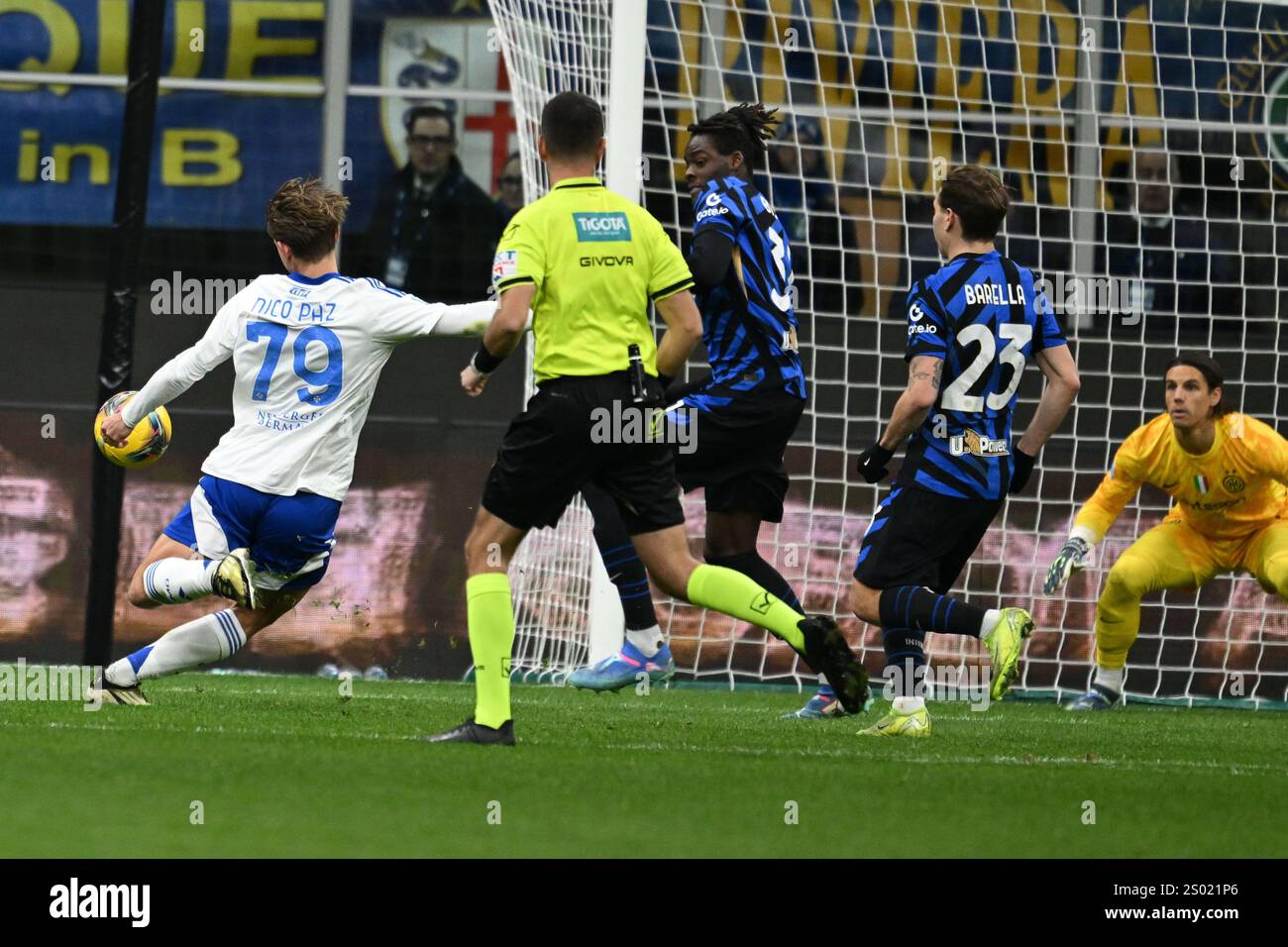 Nico Paz of in action during the Italian Serie A football match between ...