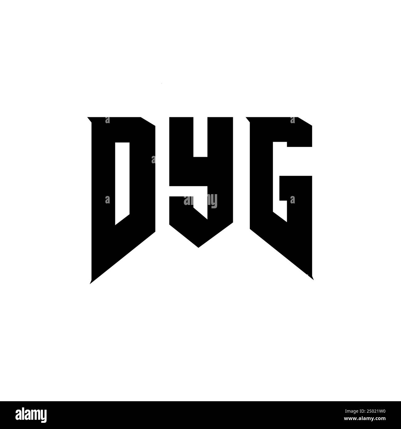 DYG letter logo design for technology company. DYG logo design black and white color combination ...