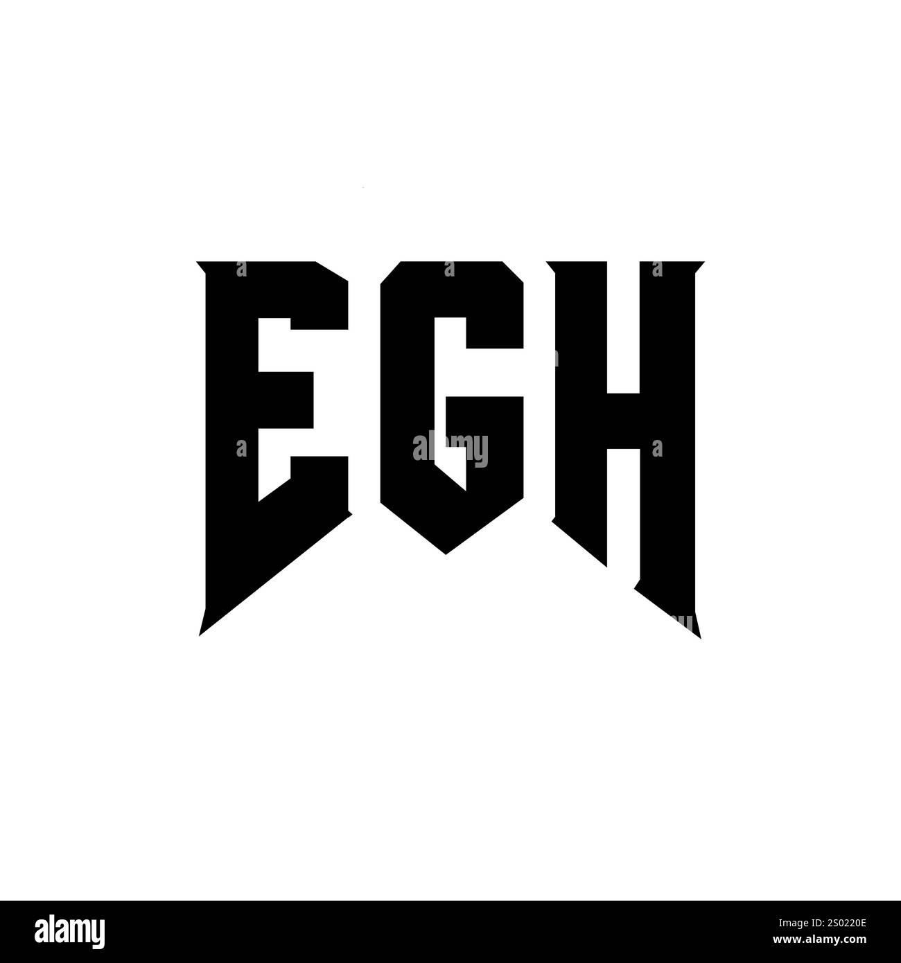 EGH letter logo design for technology company. EGH logo design black and white color combination ...