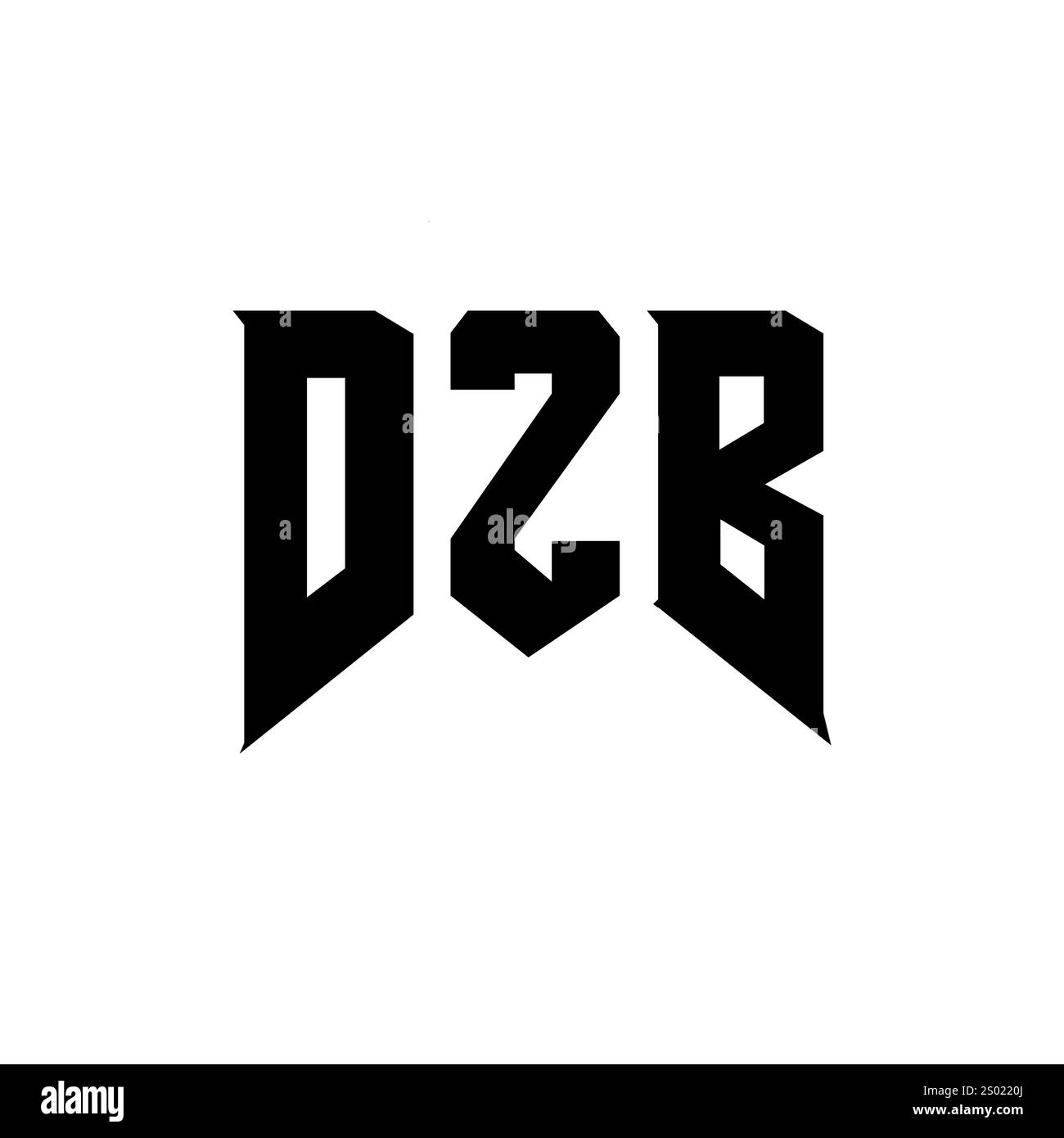 DZB letter logo design for technology company. DZB logo design black and white color combination ...