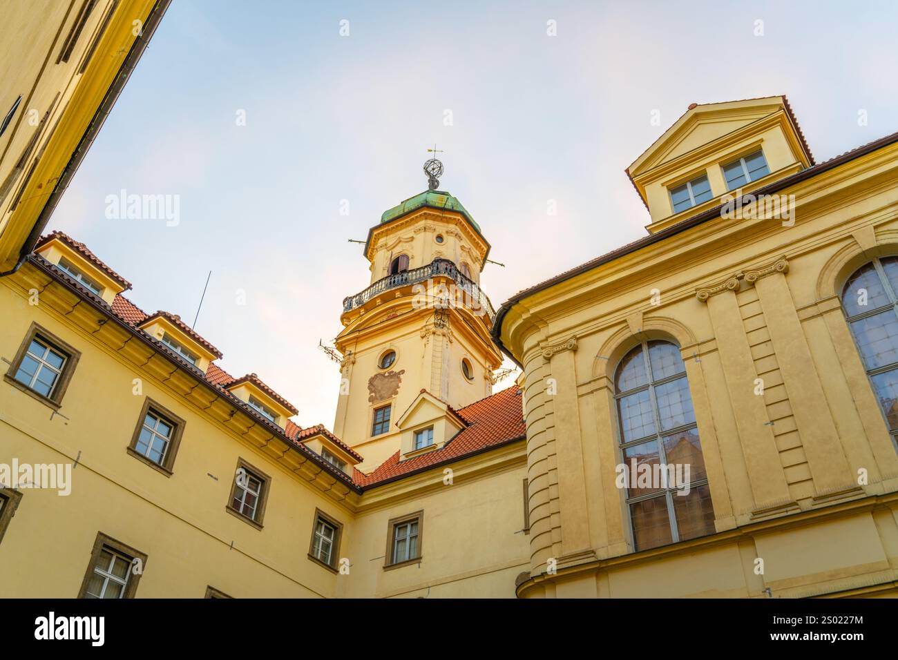The Astronomical Tower of Klementinum stands majestically in the heart ...