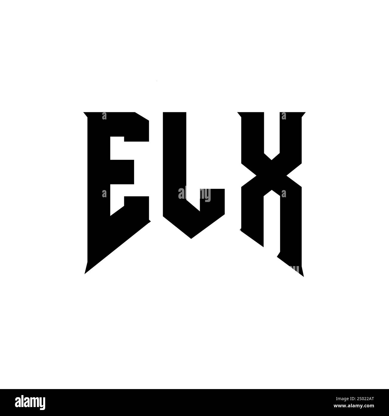 ELX letter logo design for technology company. ELX logo design black and white color combination ...