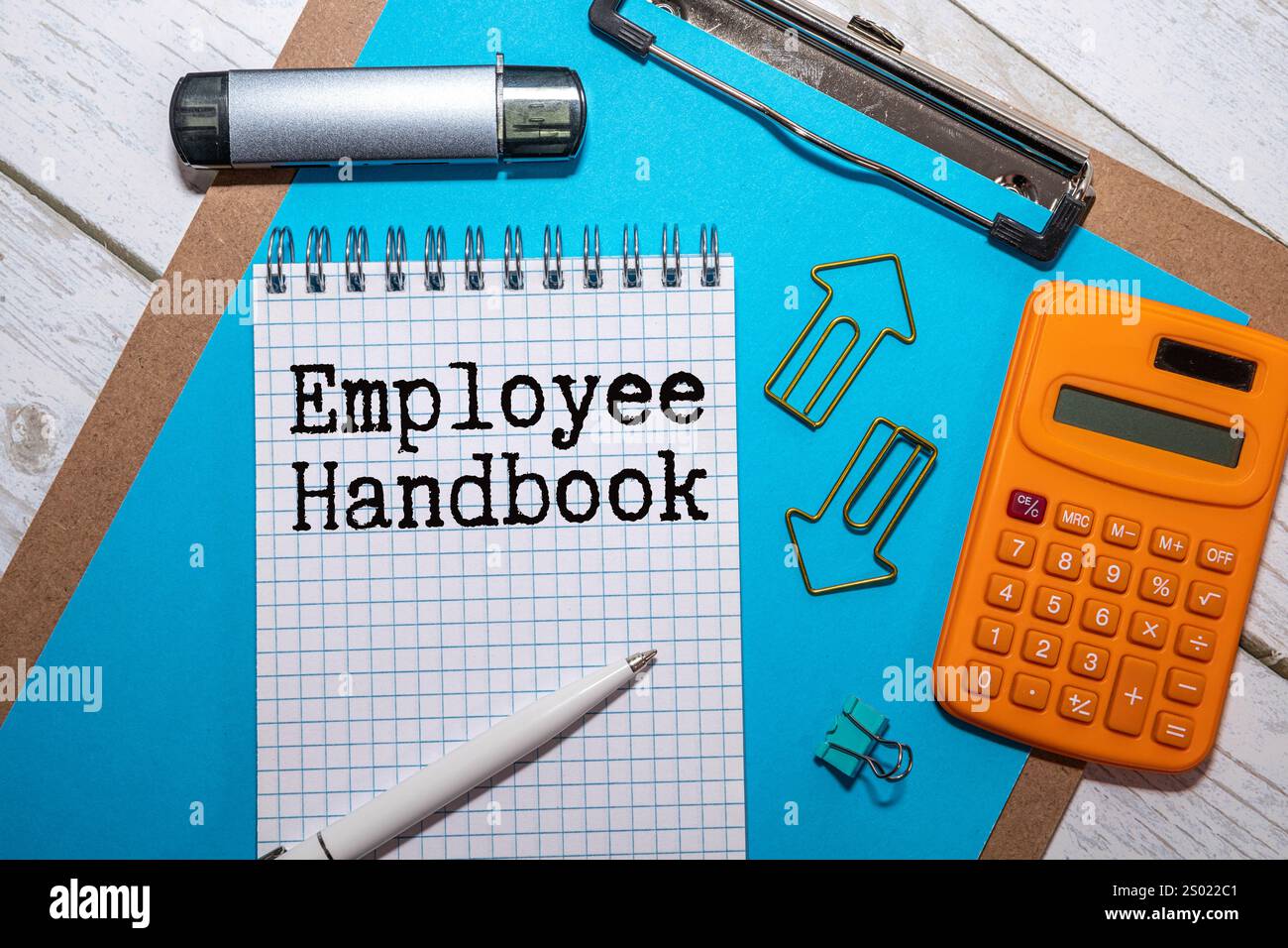 Employee Handbook text written in Notepad.Business photo text Document ...