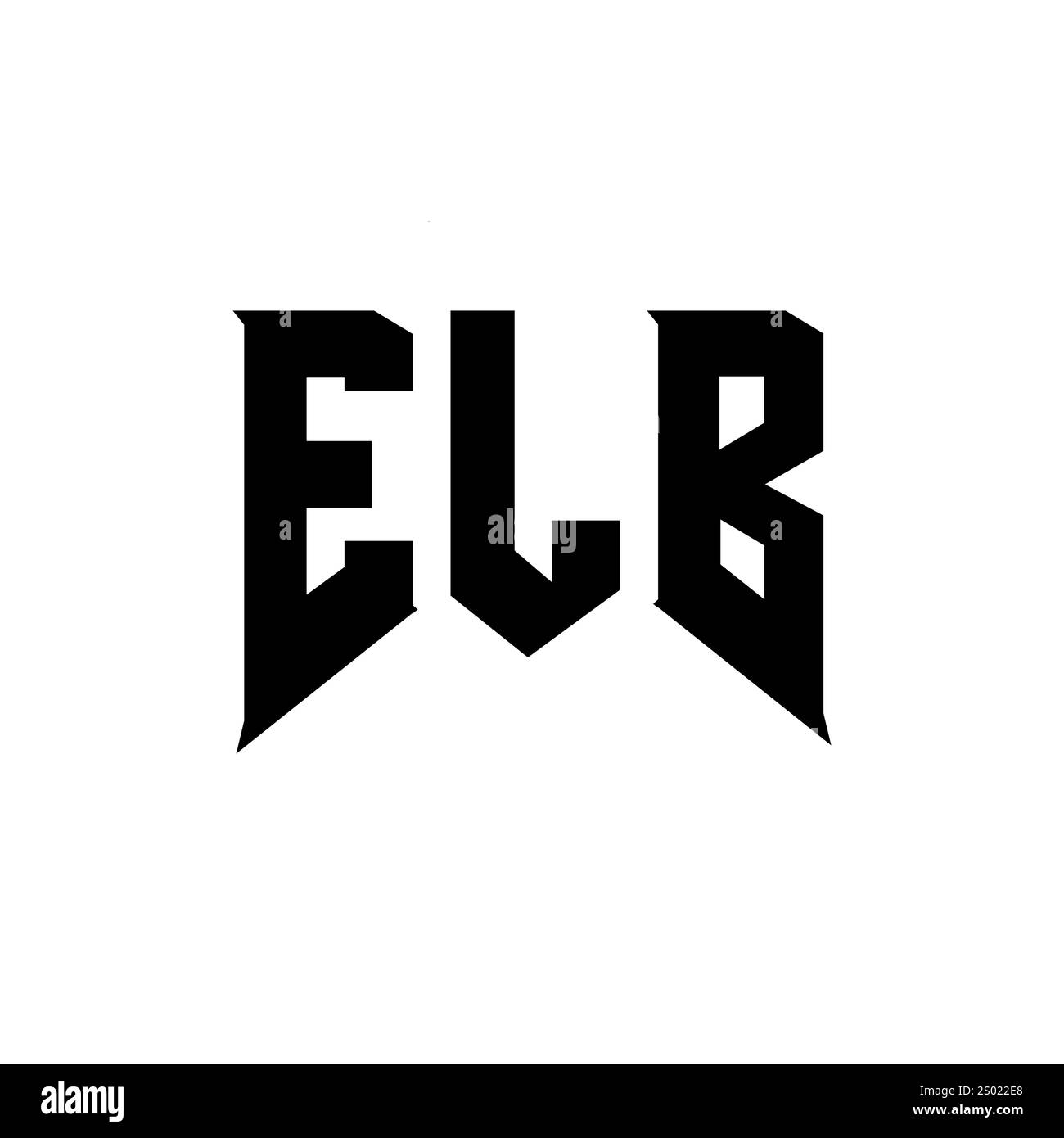 ELB letter logo design for technology company. ELB logo design black and white color combination ...