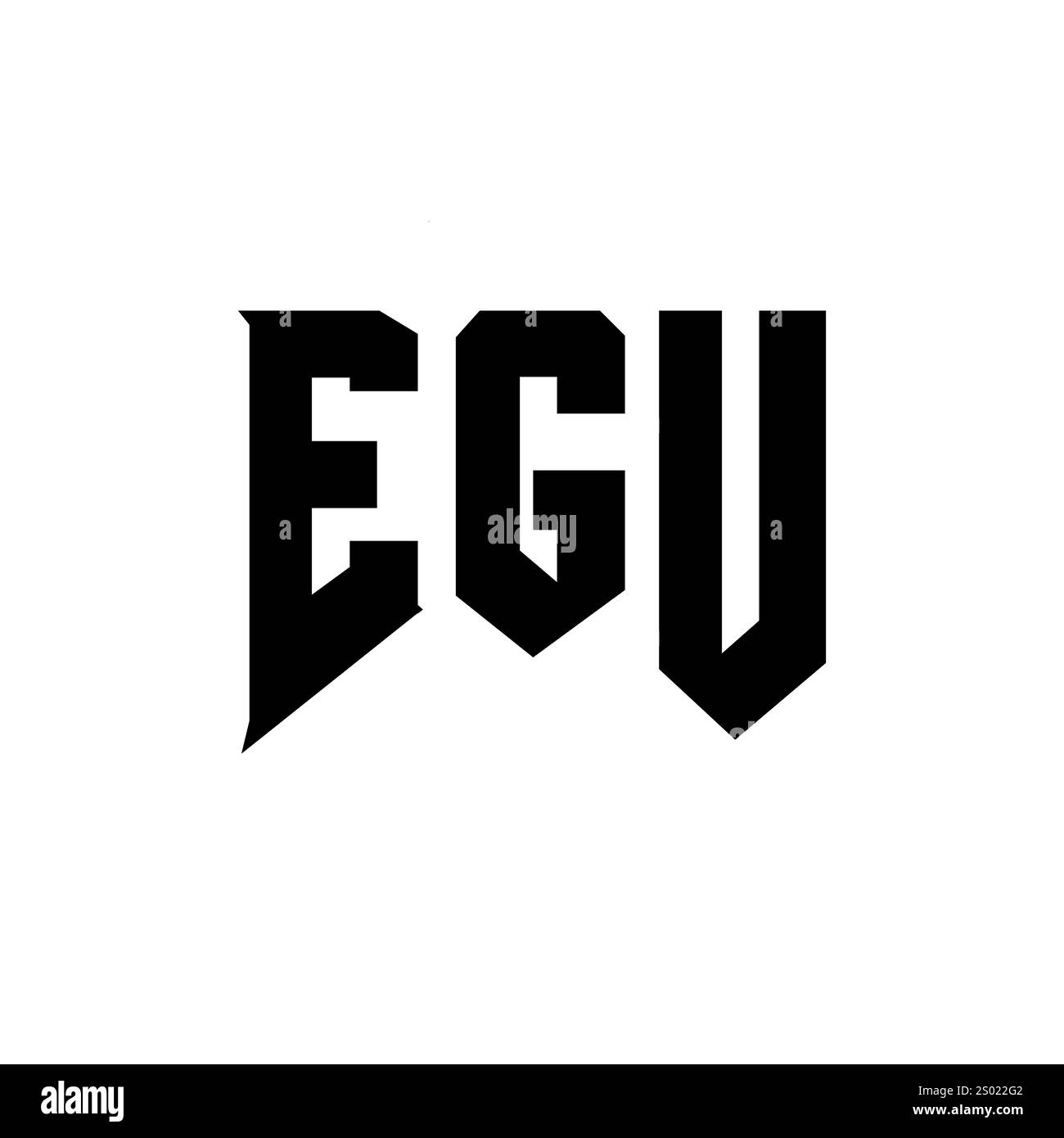 EGU letter logo design for technology company. EGU logo design black and white color combination ...