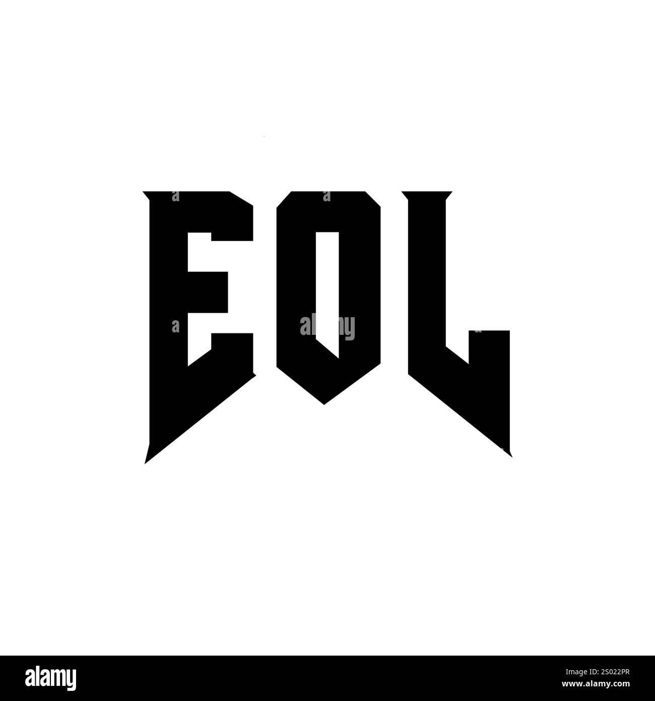 EOL letter logo design for technology company. EOL logo design black and white color combination ...