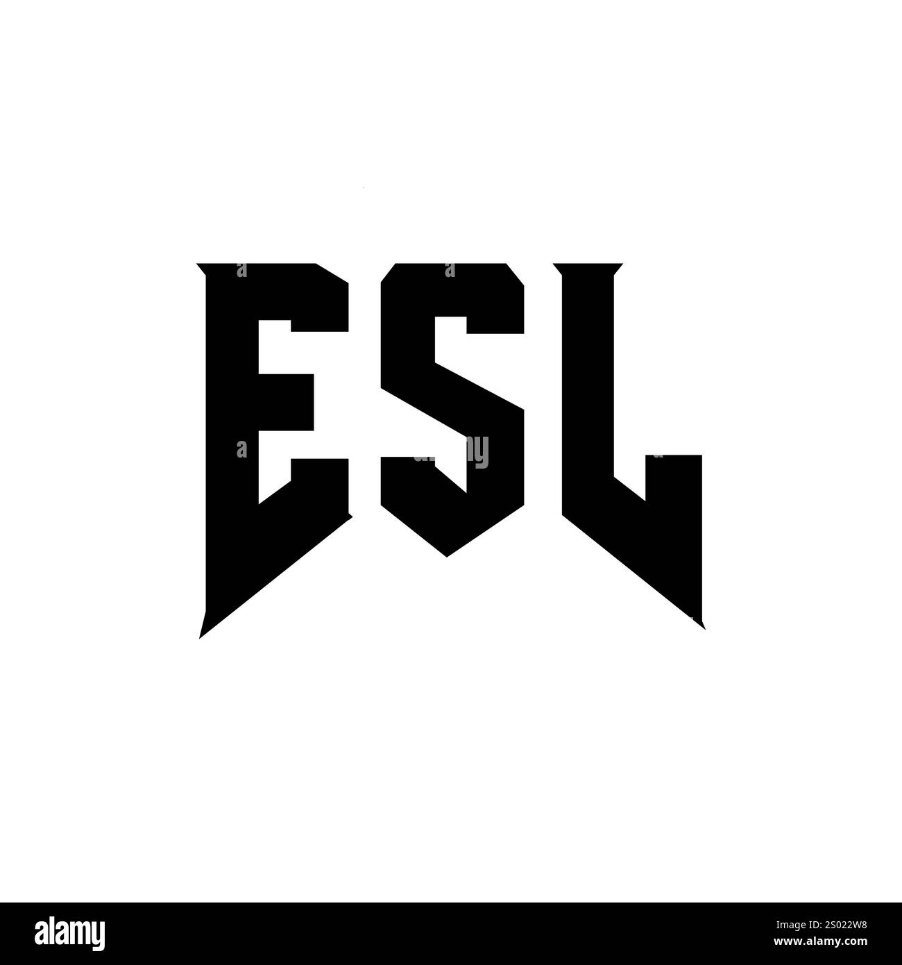 ESL letter logo design for technology company. ESL logo design black ...