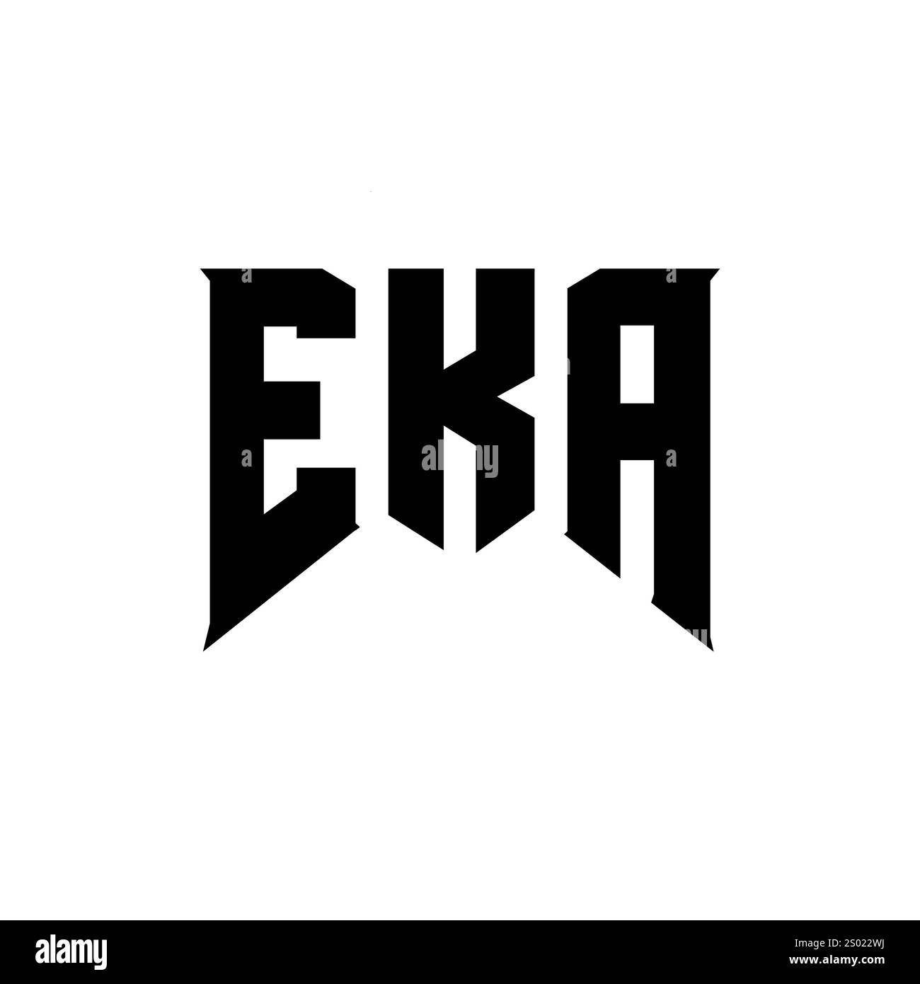EKA letter logo design for technology company. EKA logo design black and white color combination ...