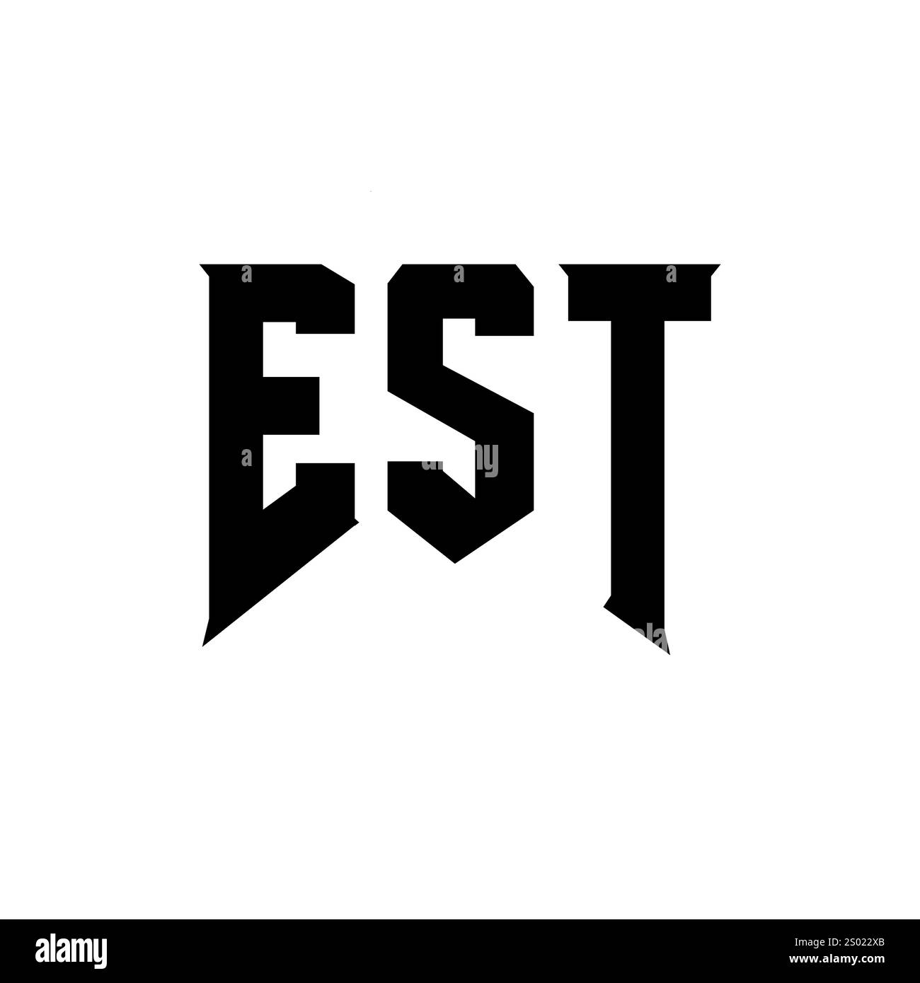 EST letter logo design for technology company. EST logo design black ...