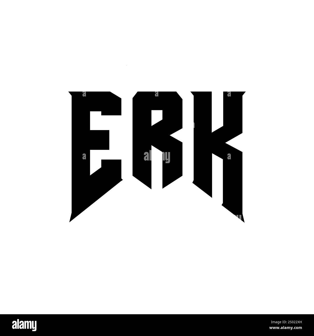 ERK letter logo design for technology company. ERK logo design black and white color combination ...