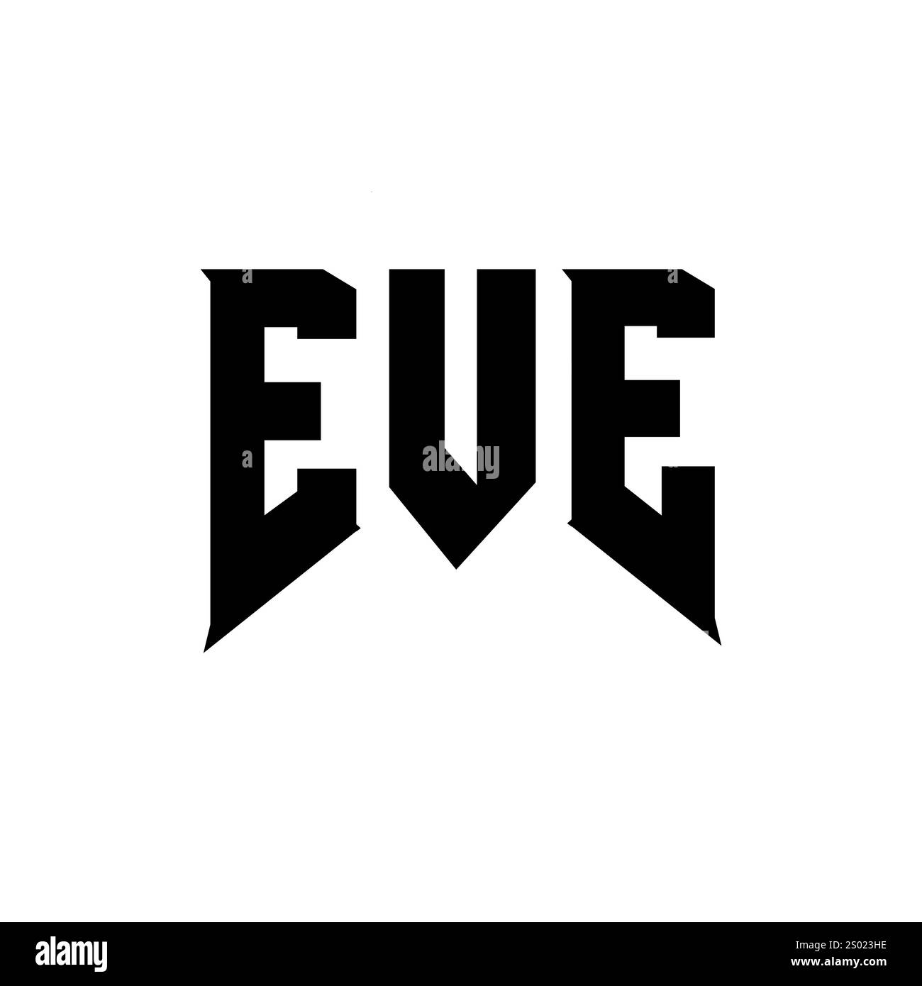 EVE letter logo design for technology company. EVE logo design black and white color combination ...