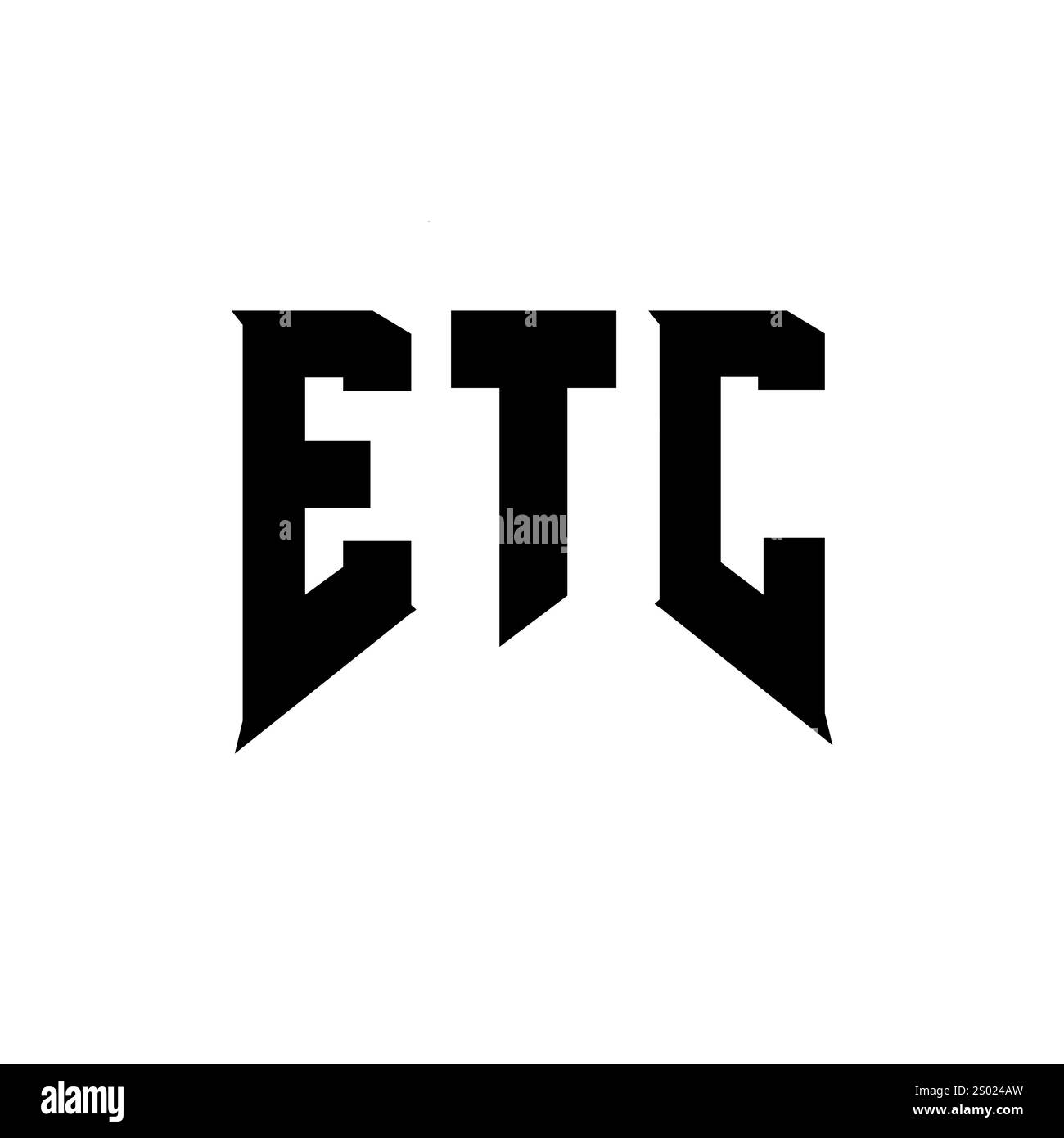 ETC letter logo design for technology company. ETC logo design black and white color combination ...