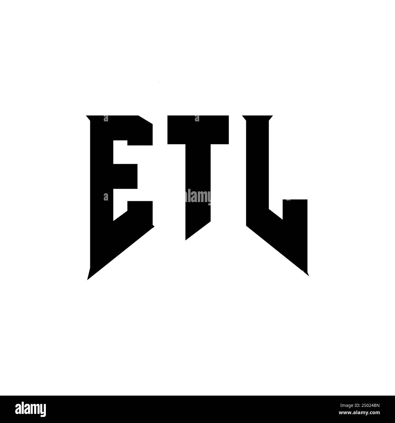 ETL letter logo design for technology company. ETL logo design black and white color combination ...