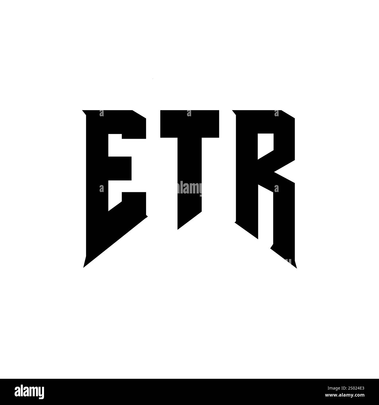 ETR letter logo design for technology company. ETR logo design black and white color combination ...