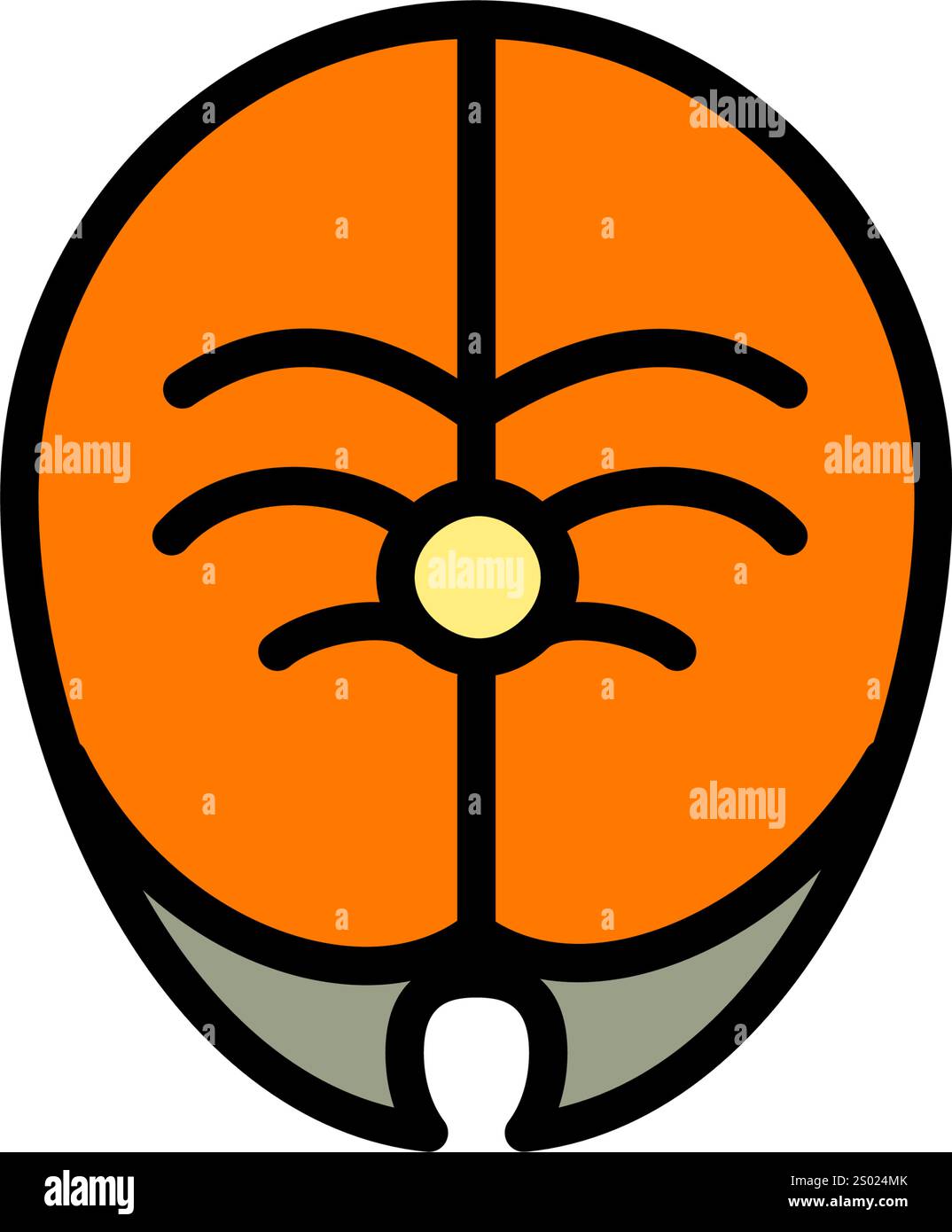 Fish steak color icon. Delicious fish meat symbol. Trout, Chum Salmon ...