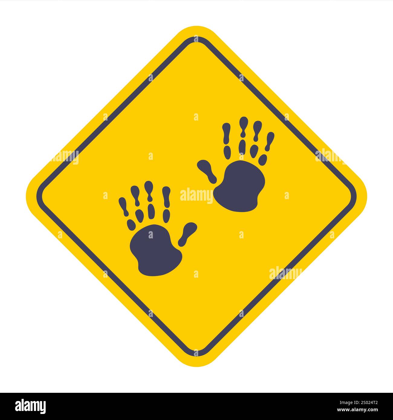 palm prints on yellow background. Human footprints Stock Vector Image ...