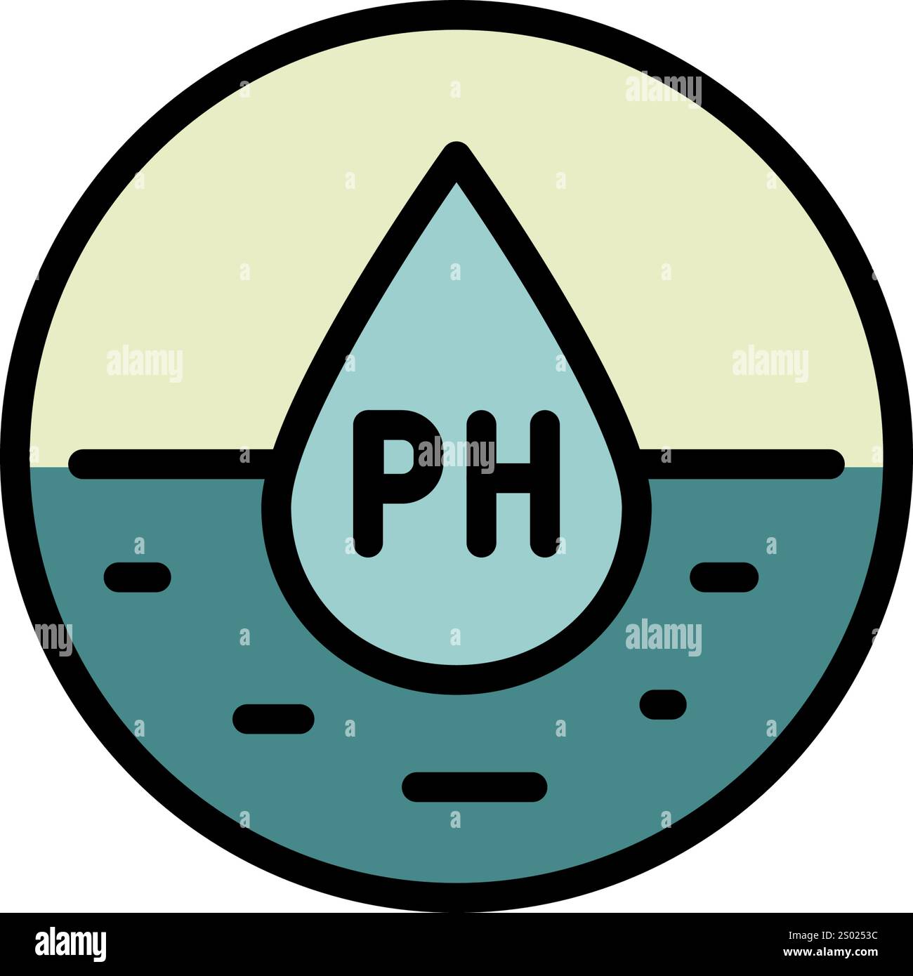 Water Quality and Water Treatment Vector Color Icon. PH Balance and ...