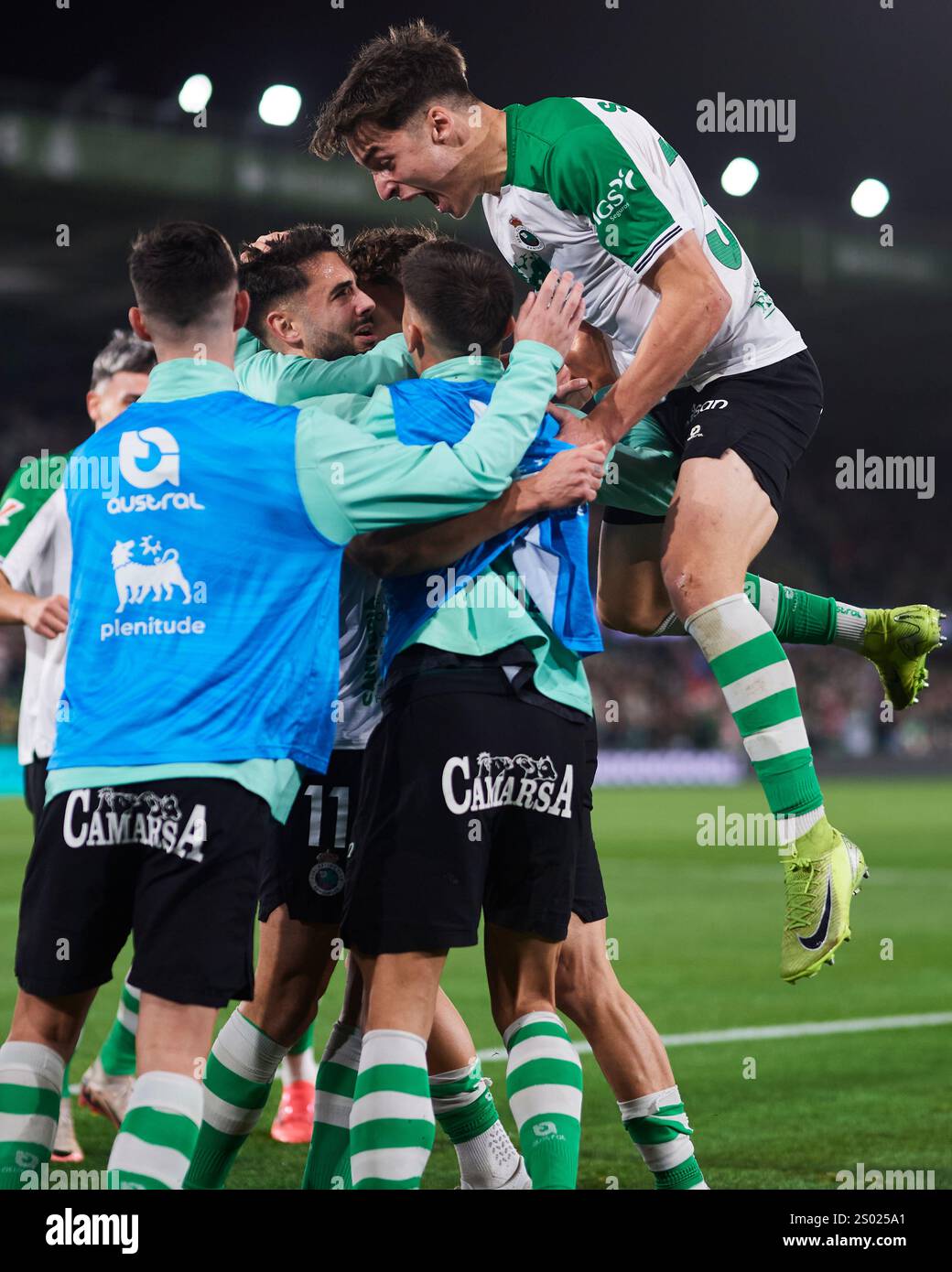 Andres Martin of Real Racing Club celebrates with his teammates Jorge ...