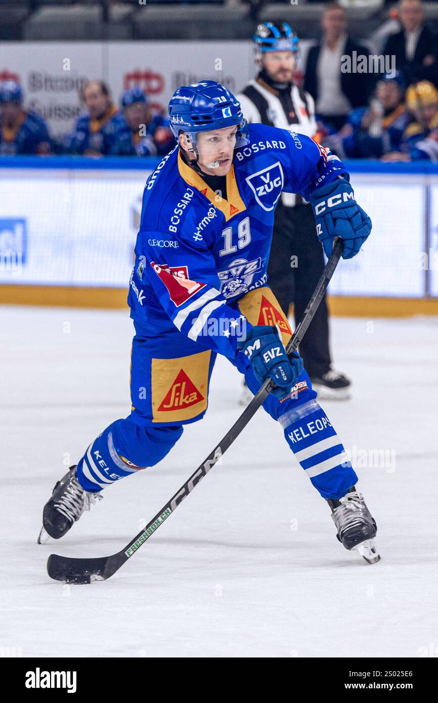 Niklas Hansson #19 (EV Zug) - 23.12.2024 - National League, Regular Season, Ice Hockey, Bossard ...