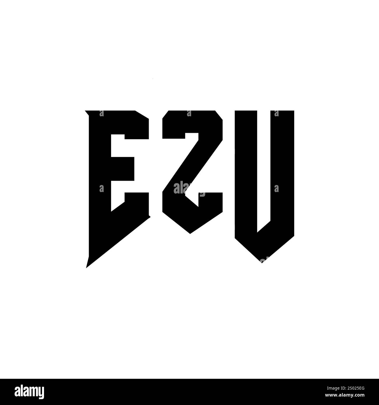 EZU letter logo design for technology company. EZU logo design black and white color combination ...