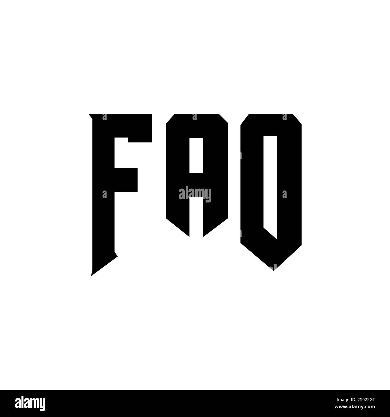 FAO letter logo design for technology company. FAO logo design black and white color combination ...