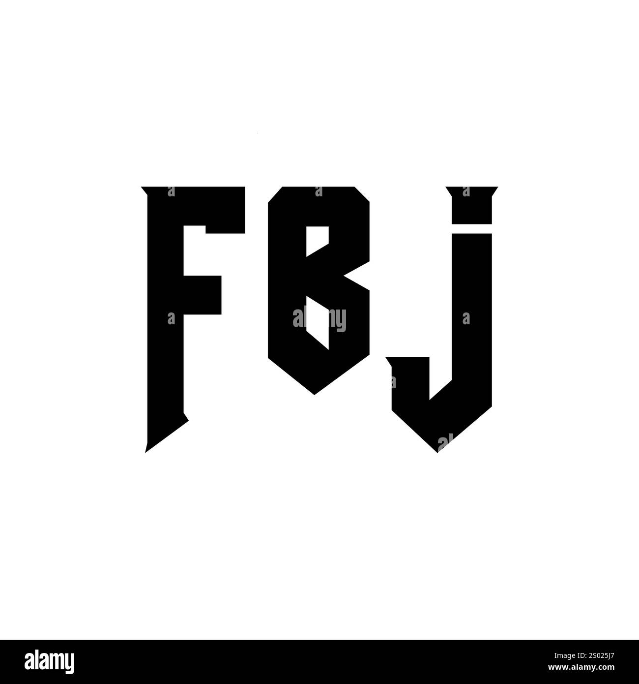FBJ letter logo design for technology company. FBJ logo design black and white color combination ...