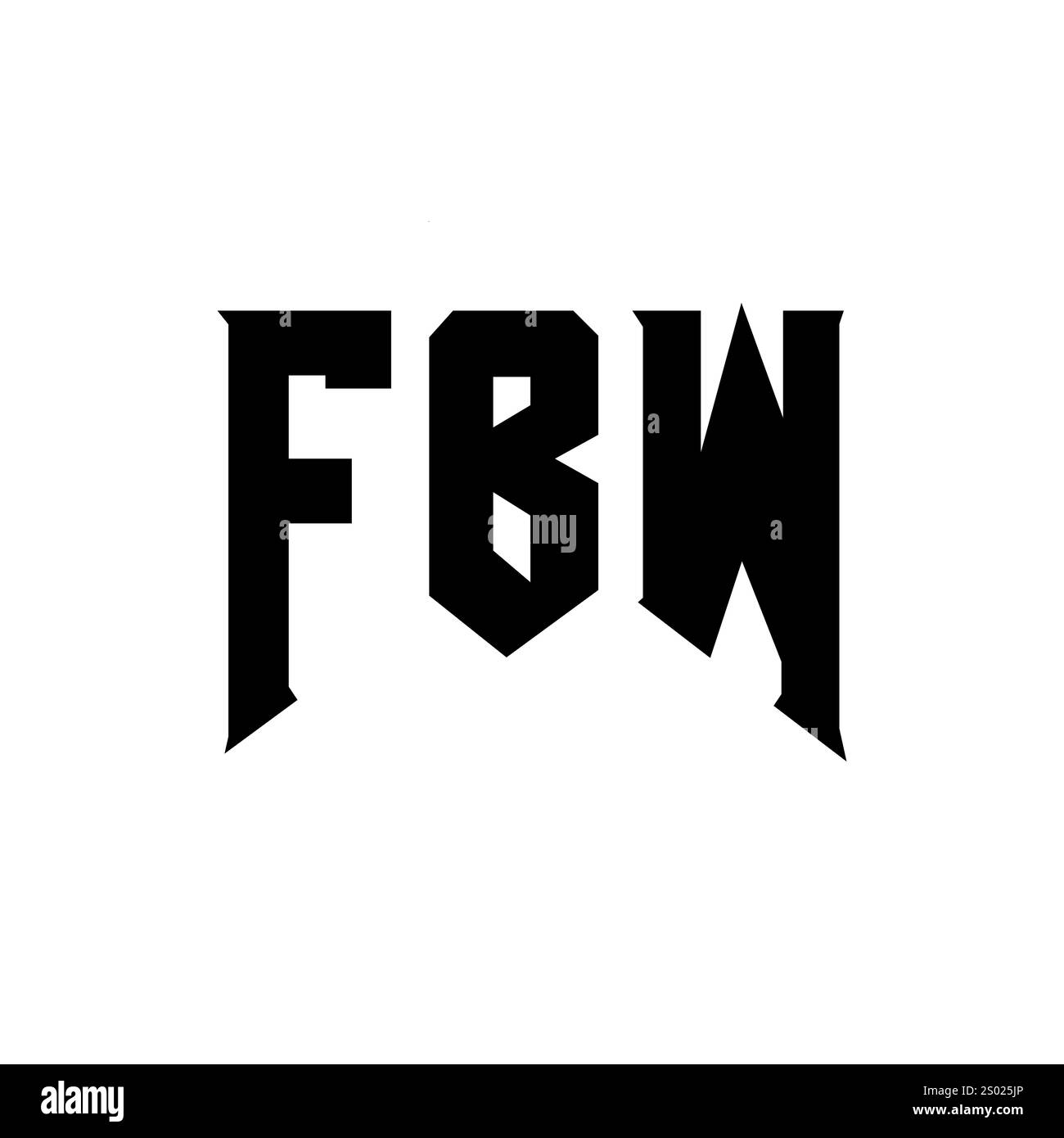 FBW letter logo design for technology company. FBW logo design black and white color combination ...