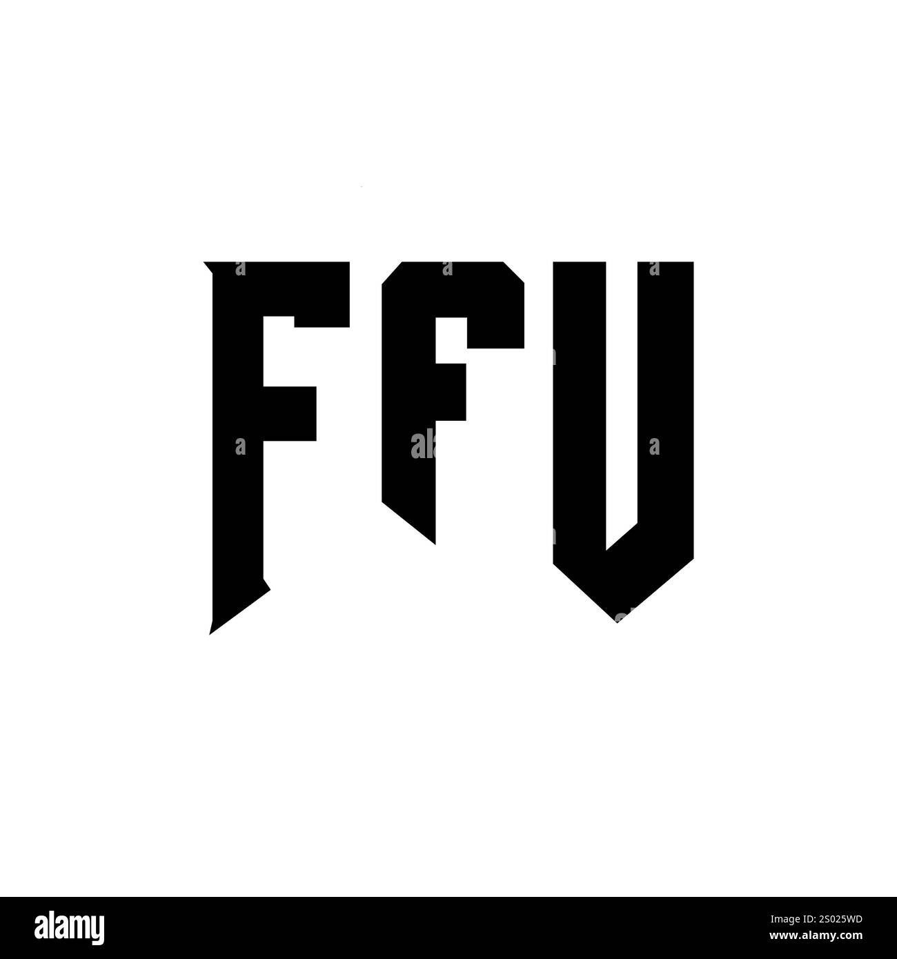 FFU letter logo design for technology company. FFU logo design black and white color combination ...