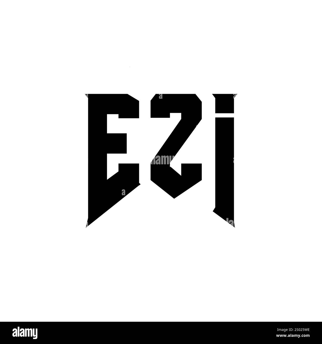 EZI letter logo design for technology company. EZI logo design black and white color combination ...