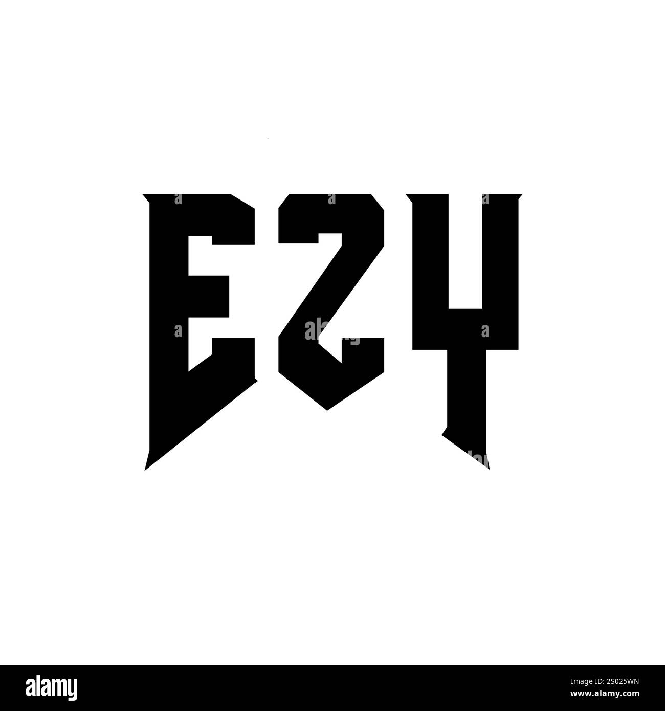 EZY letter logo design for technology company. EZY logo design black and white color combination ...