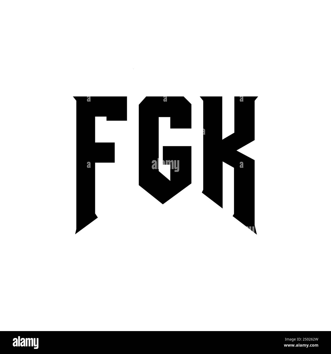 FGK letter logo design for technology company. FGK logo design black and white color combination ...