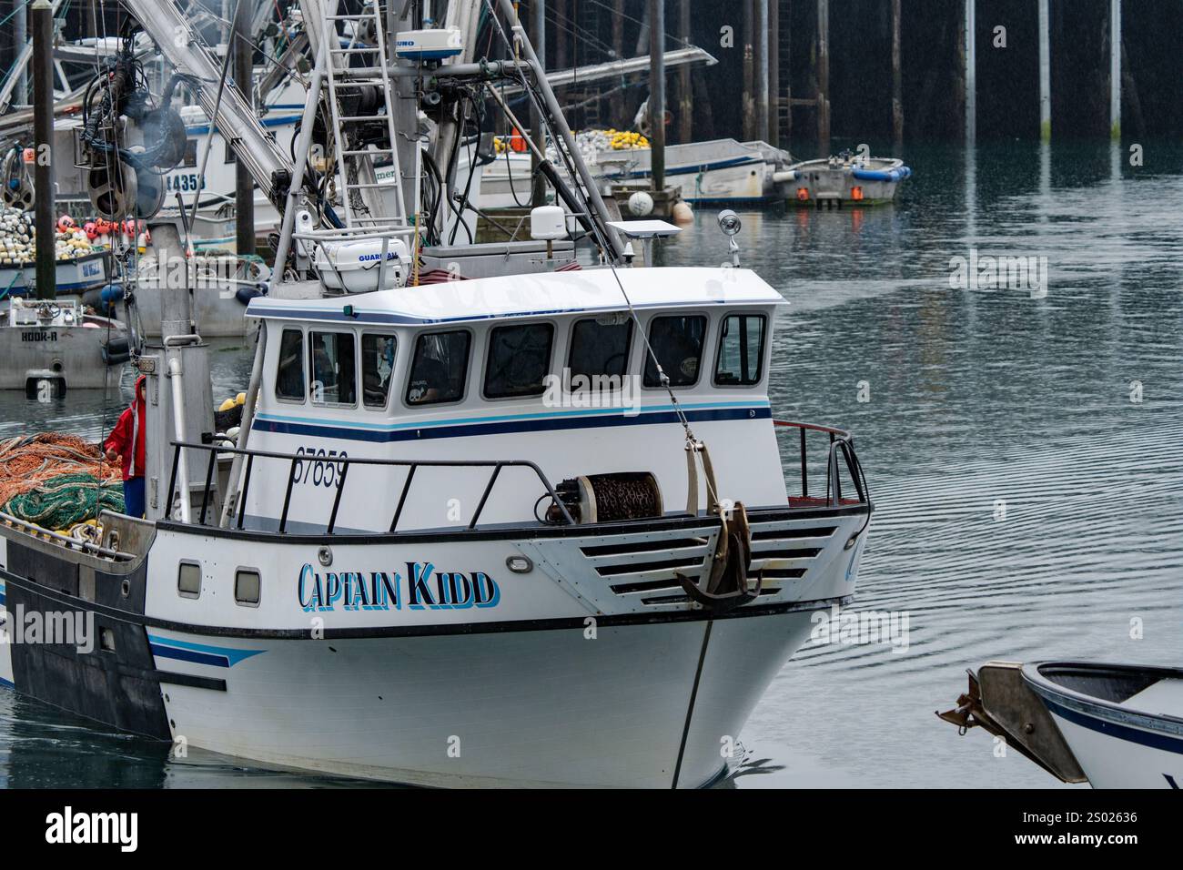 Many different types of boats occupy the harbor in Kodiak, Alaska ...