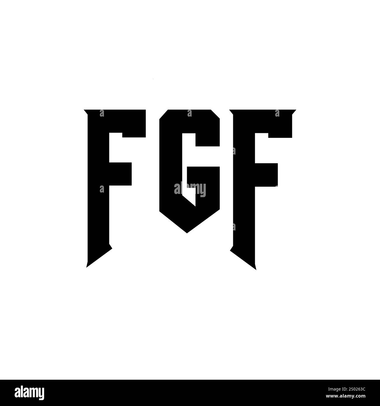 FGF letter logo design for technology company. FGF logo design black and white color combination ...