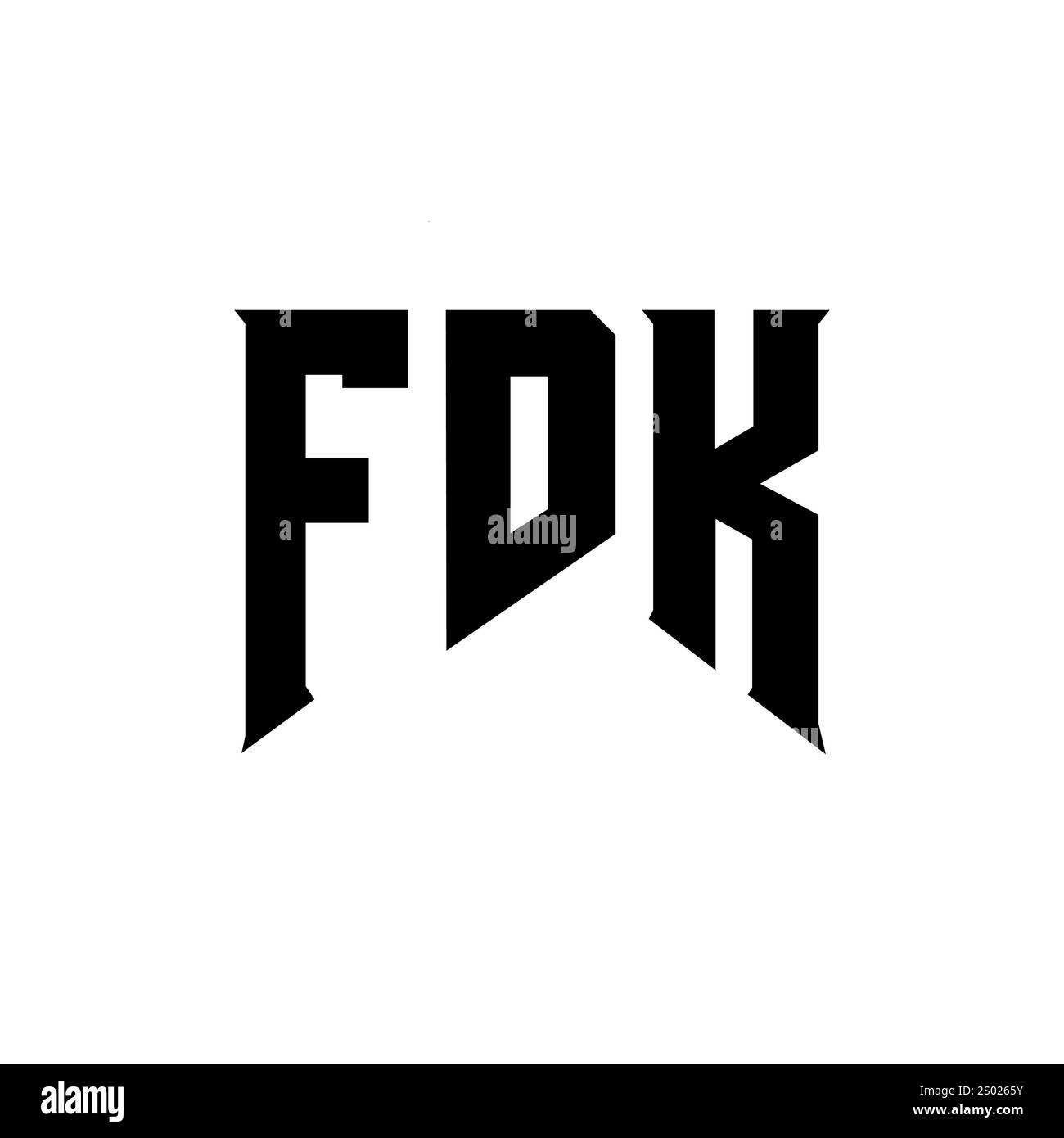 FDK letter logo design for technology company. FDK logo design black and white color combination ...