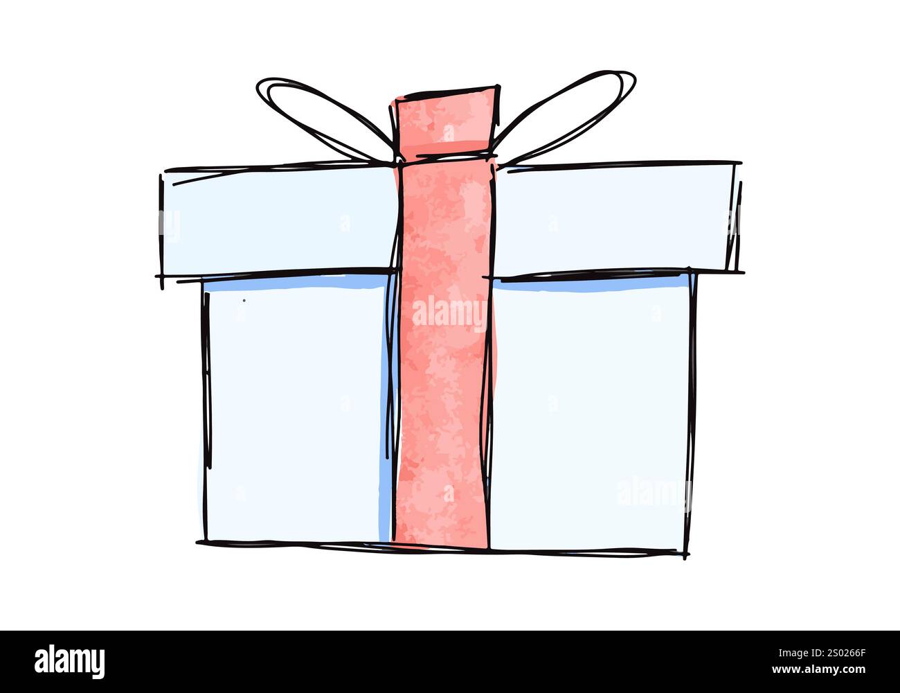 Watercolor doodle of a gift box, vector illustration Stock Vector Image ...